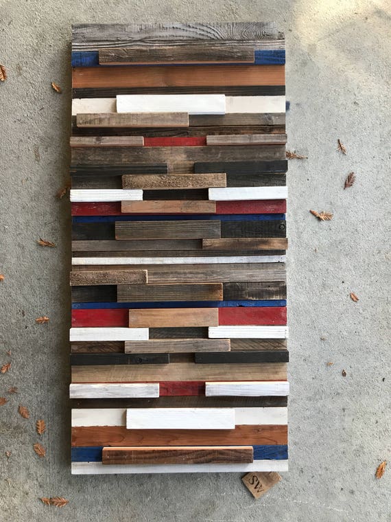 RWB Rustic Reclaimed wood Art panel | Etsy