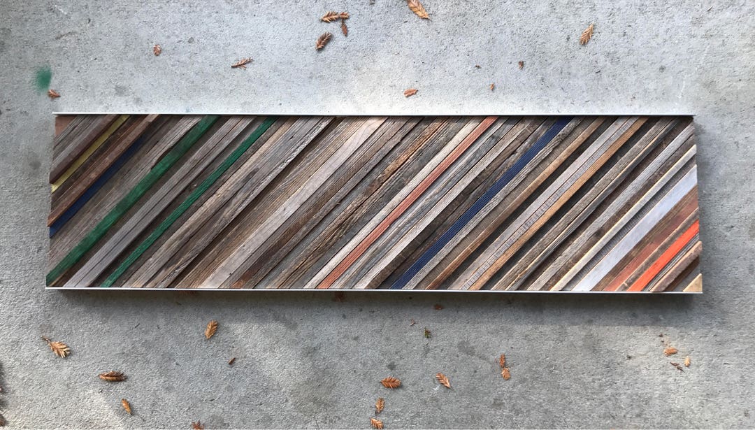 Diagonal Pattern / Reclaimed Wood Wall Art - Etsy