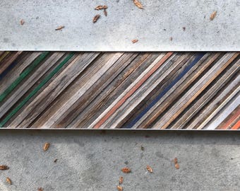 Diagonal Pattern / Reclaimed Wood Wall Art - Etsy