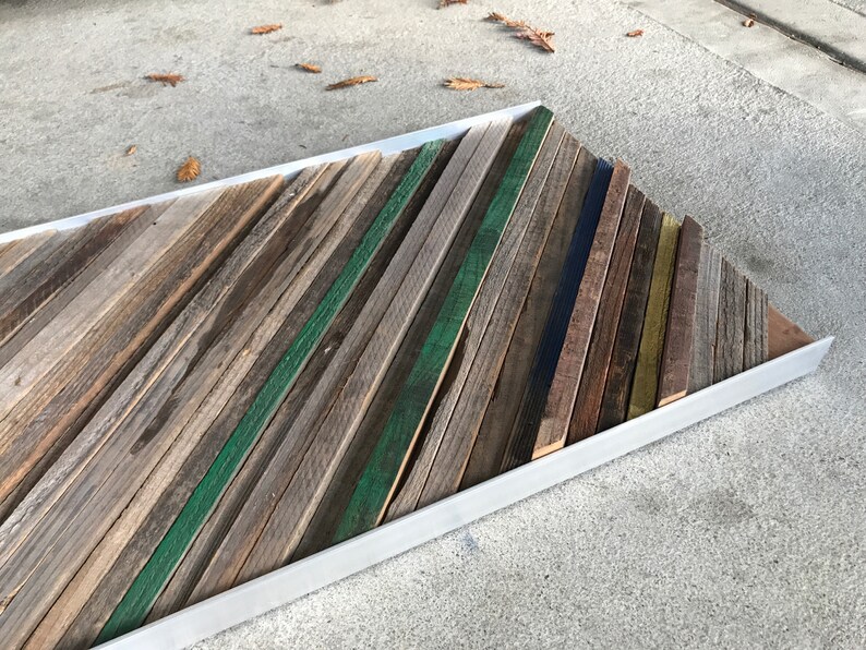 Diagonal Pattern / Reclaimed Wood Wall Art - Etsy