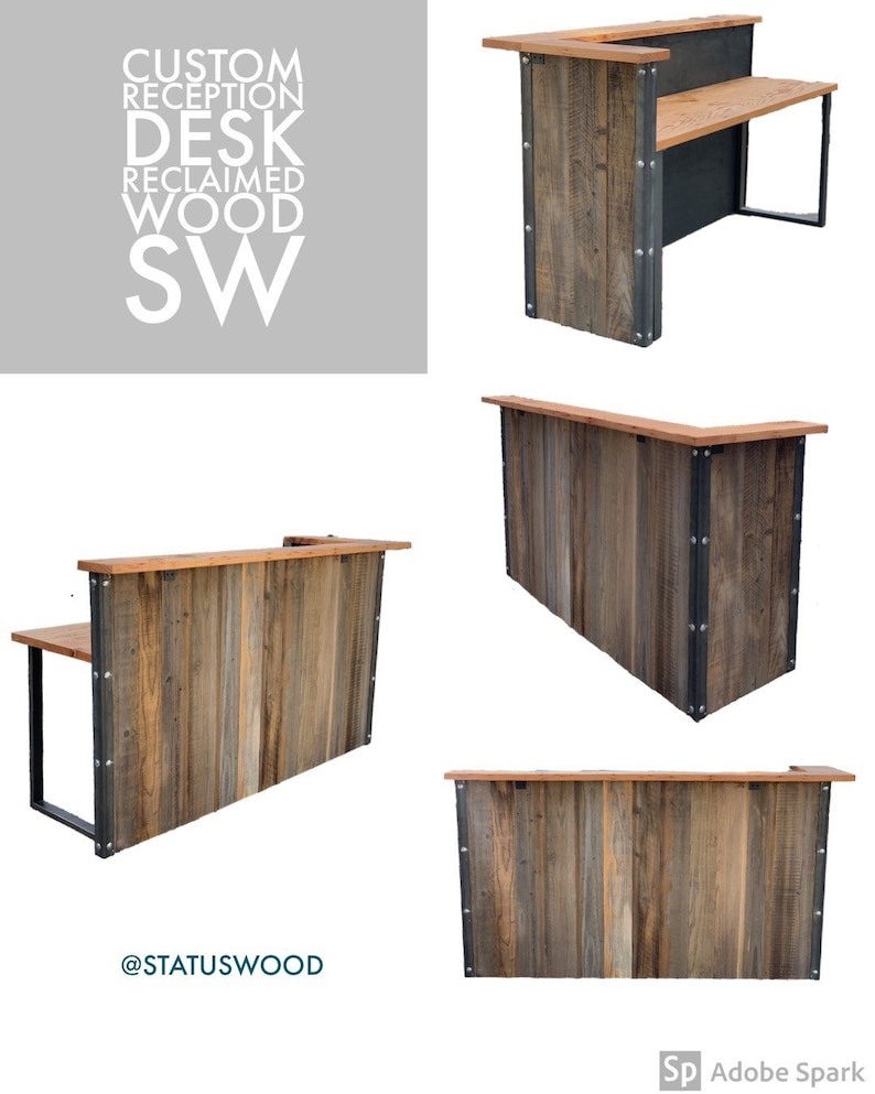 Reclaimed wood Reception Desk | Etsy