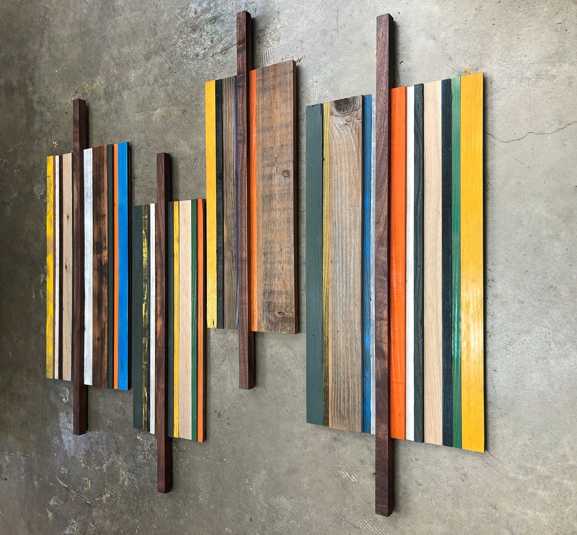 Color Drip Quadriptych Wood Art - Etsy