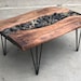 Walnut Coffee Table With River Rock Garden - Etsy