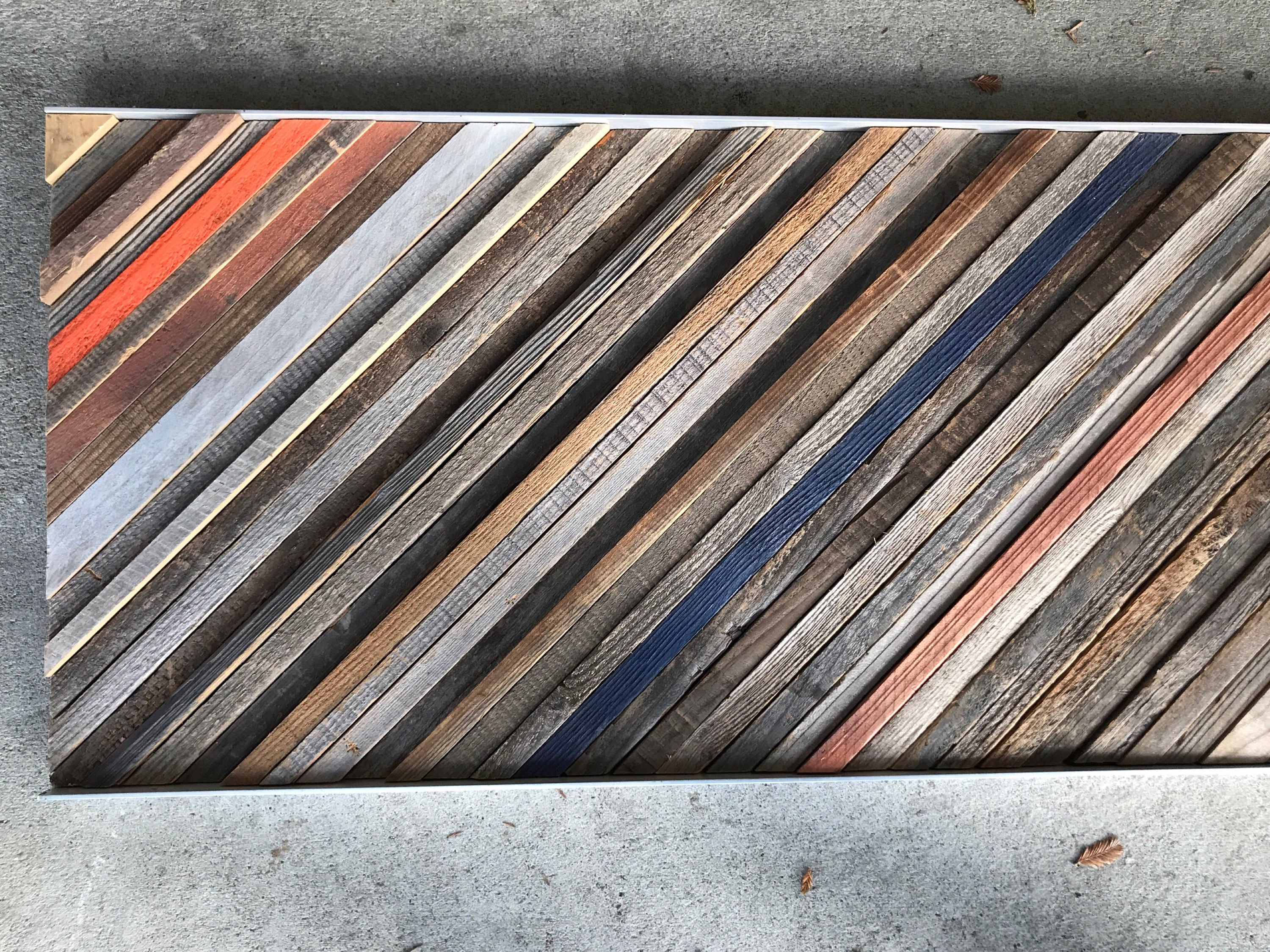 Diagonal Pattern / Reclaimed Wood Wall Art | Etsy