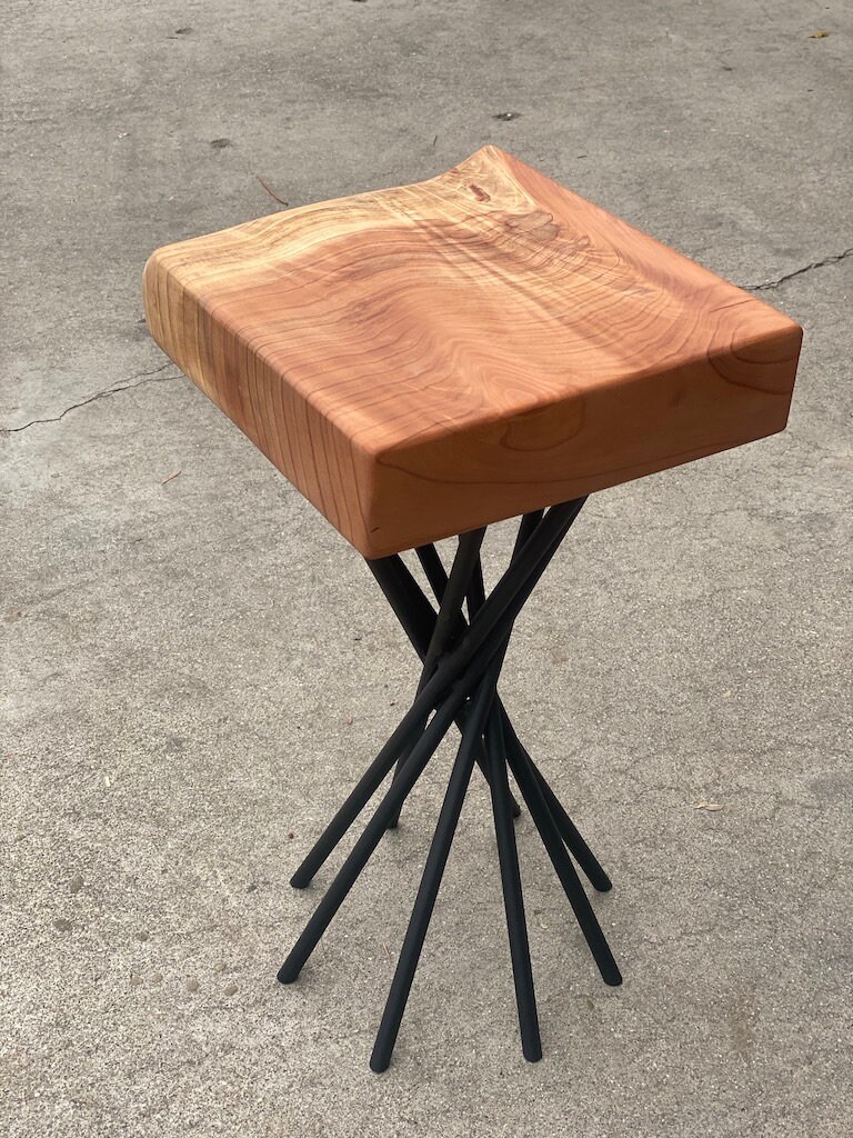 Side Table Stool Live Edge Redwood Slab - Etsy
