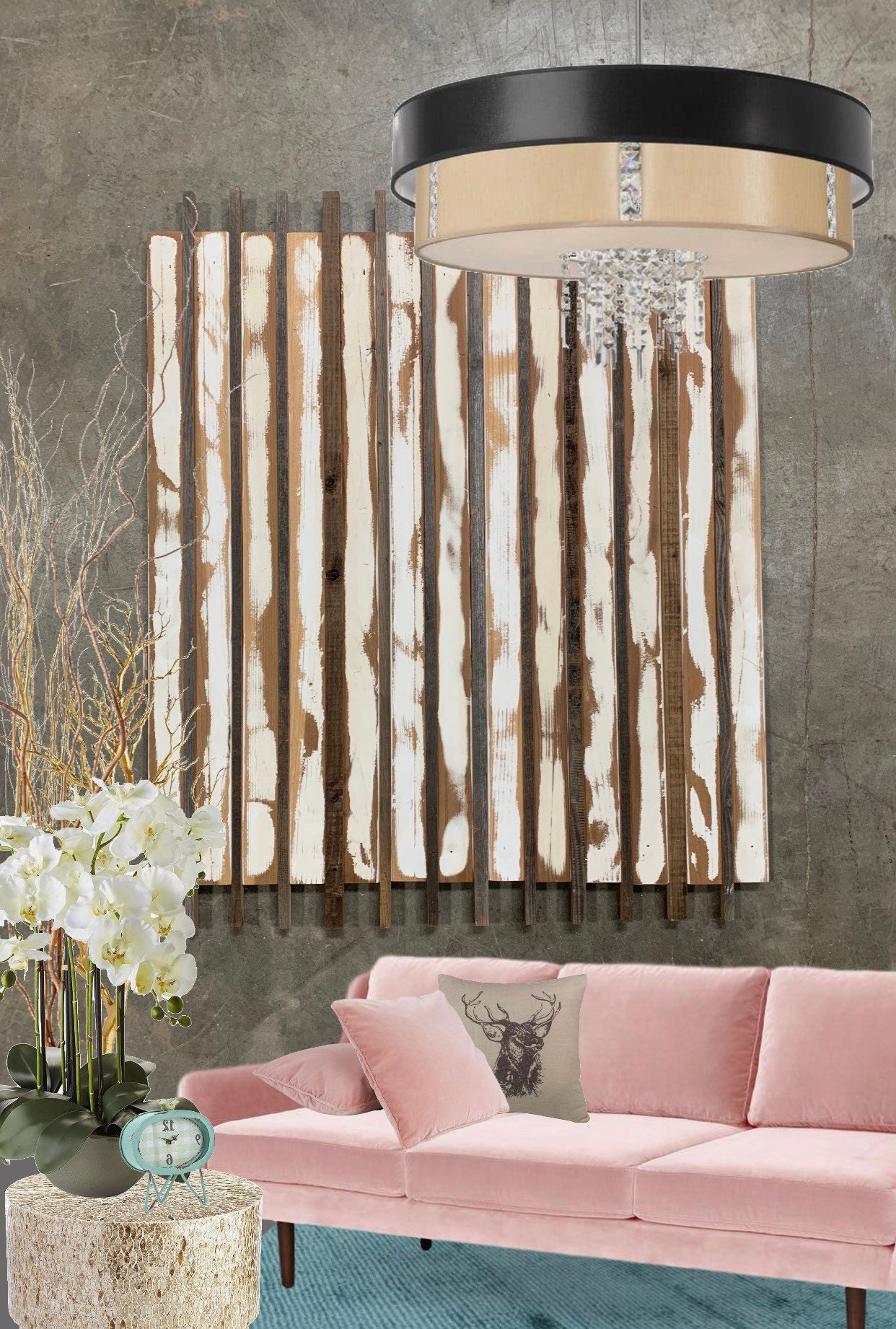 Rustic white reclaimed wood wall art | Etsy