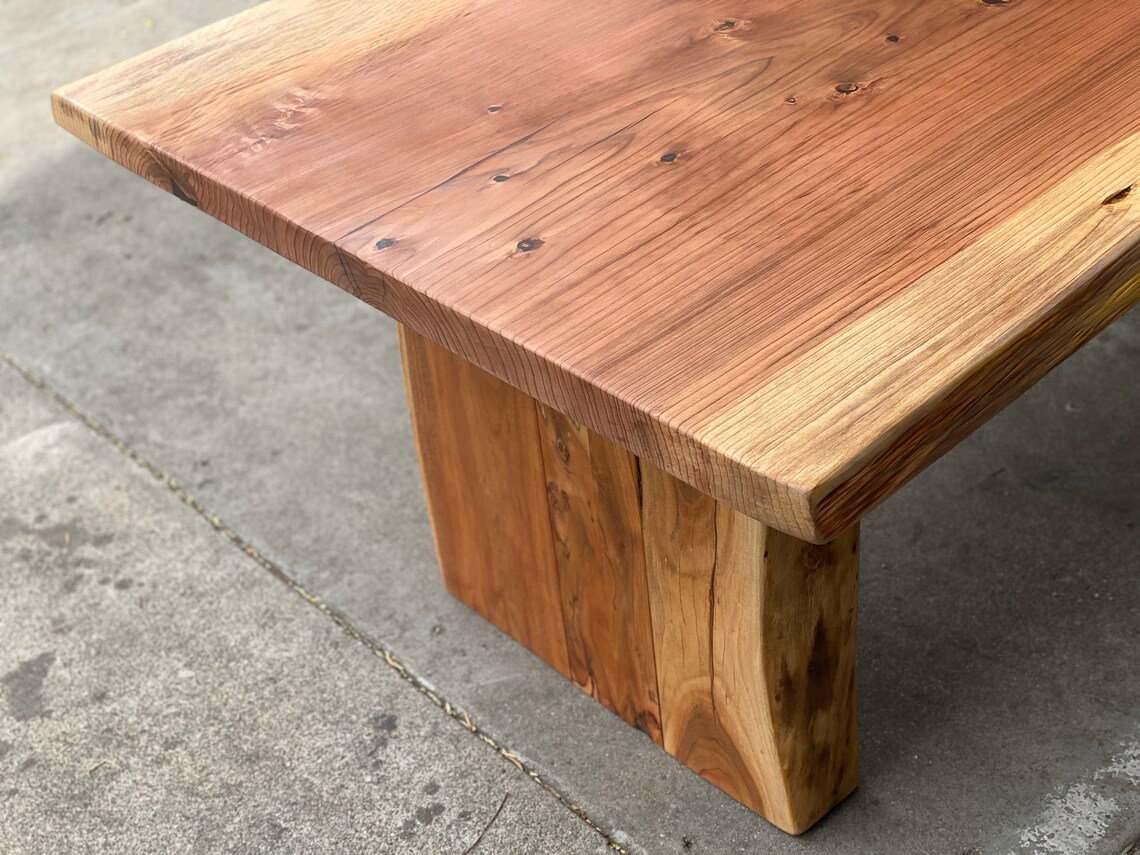 Solid Redwood Slab Dining Table - Etsy