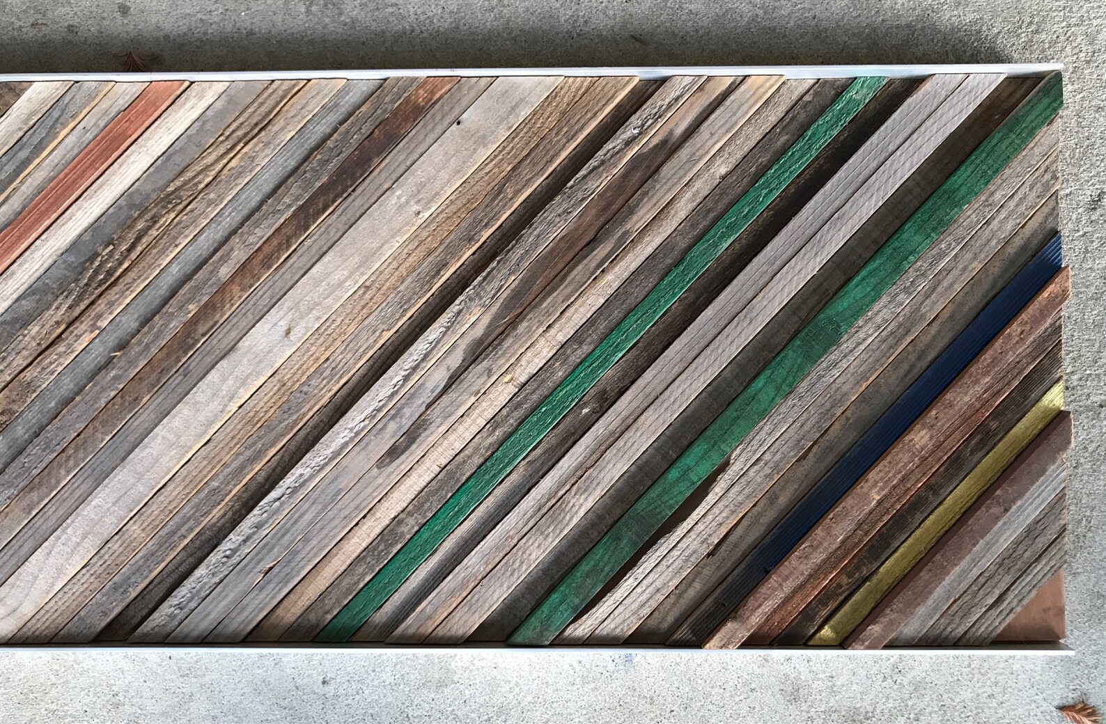 Diagonal Pattern / Reclaimed Wood Wall Art - Etsy