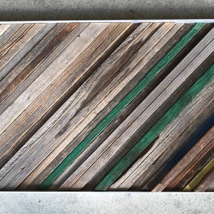 Diagonal Pattern / Reclaimed Wood Wall Art - Etsy