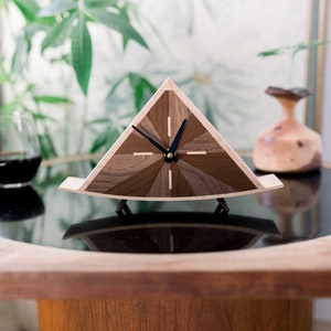 Pyramid Mantel Clock With Dark Wood by Blackwell Woodworks, Modern ...
