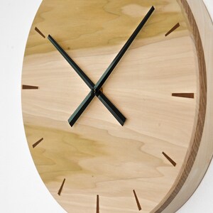 Modern Wood Wall Clock, Large Round Wood Clock, Mid Century Handmade ...