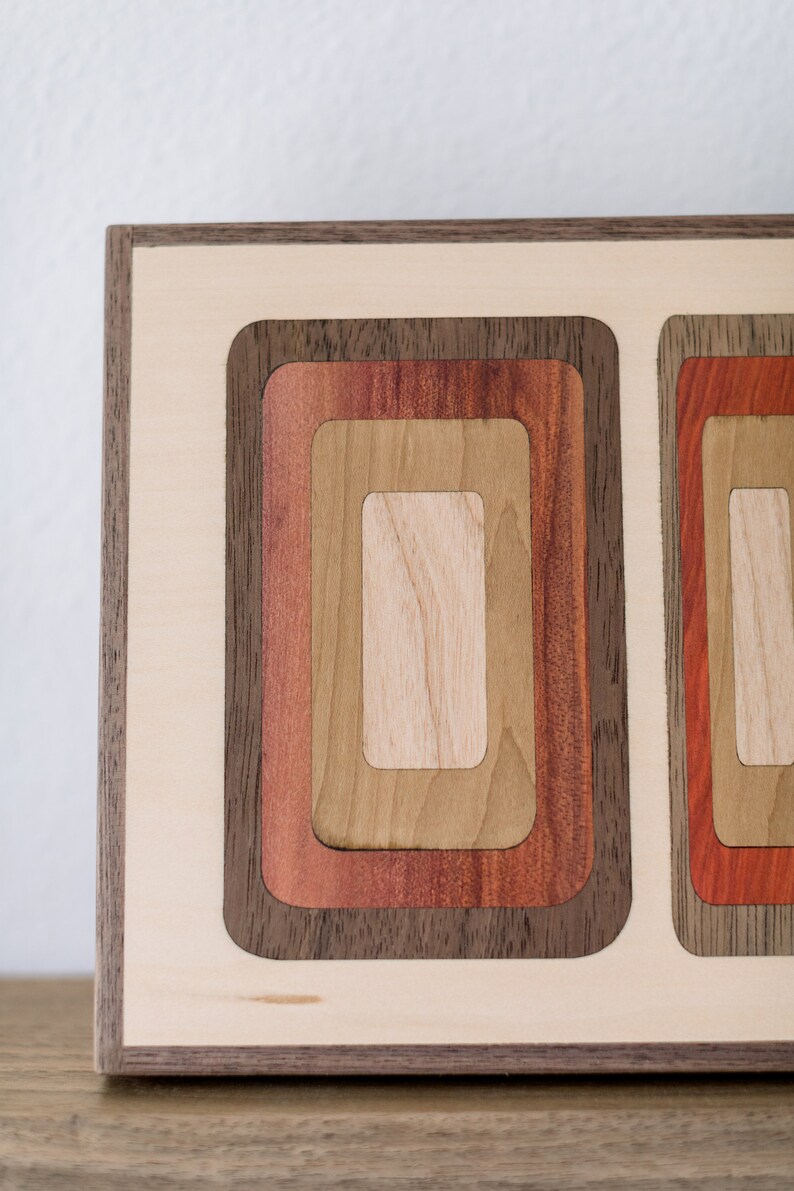 Pop Art Wooden Art Piece Mid Century Repeating Pattern - Etsy