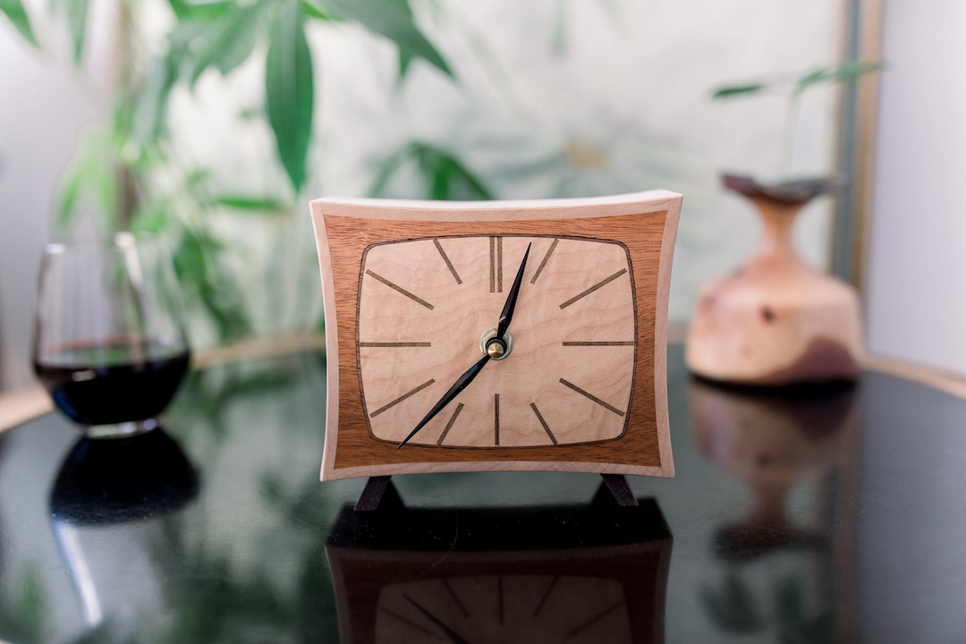 Television Shaped Clock With Maple Wood by Blackwell Woodworks, Retro ...