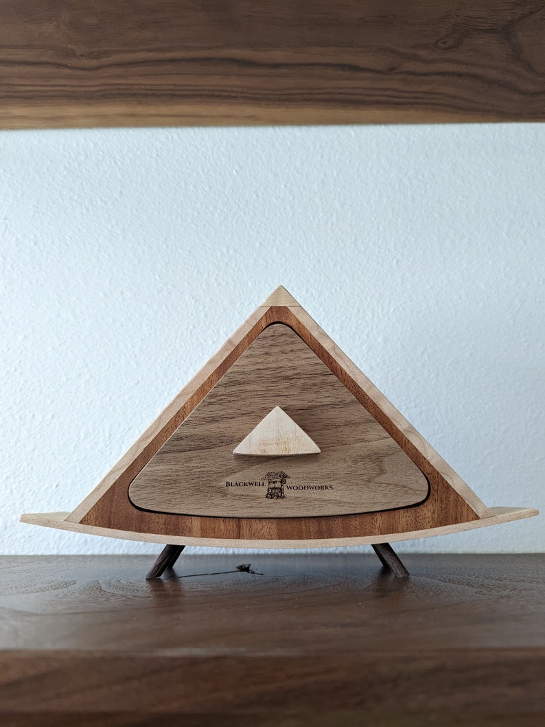 Pyramid Mantel Clock With Dark Wood by Blackwell Woodworks - Etsy