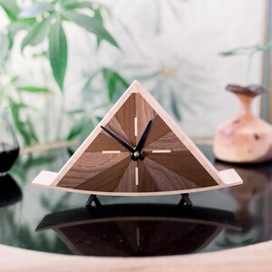Pyramid Mantel Clock With Dark Wood by Blackwell Woodworks, Modern ...