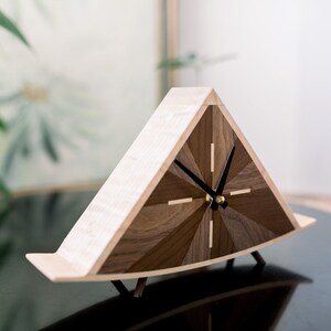 Pyramid Mantel Clock With Dark Wood by Blackwell Woodworks, Modern ...