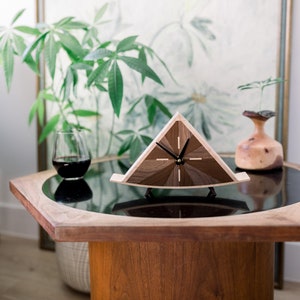Pyramid Mantel Clock With Dark Wood by Blackwell Woodworks, Modern ...