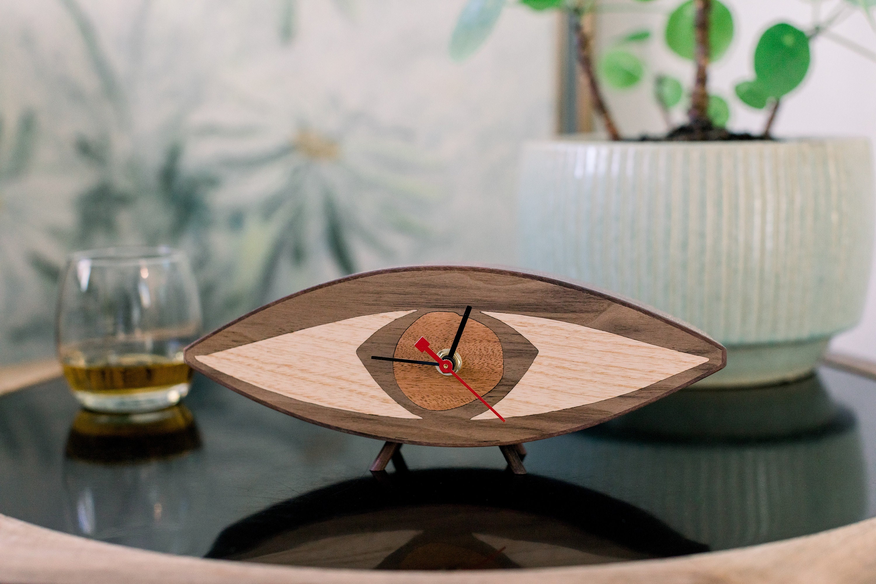 Mid Century Modern Clock, Abstract Art, Minimalist Design, Jenn Ski ...