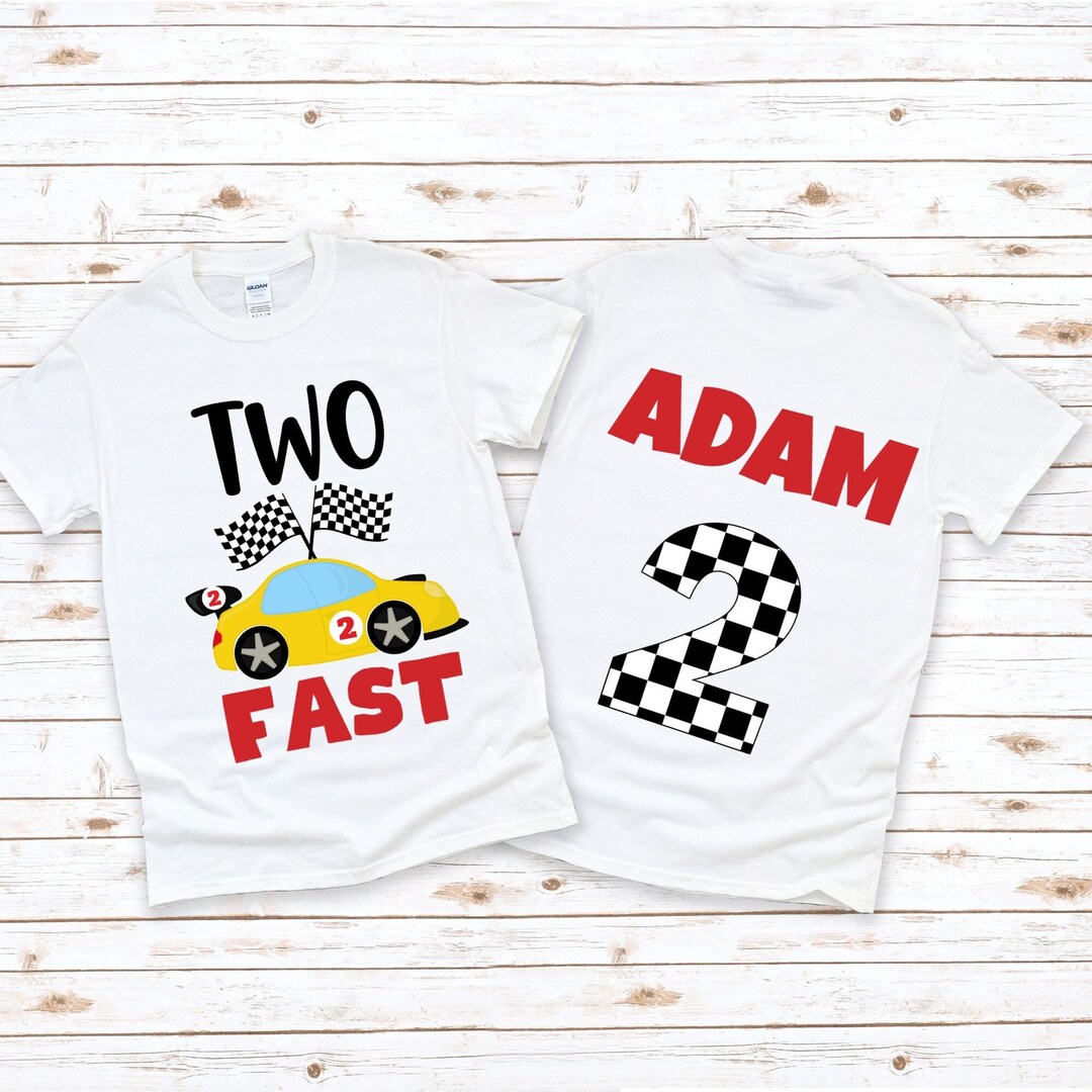 Two Fast Birthday Shirt | Two Fast Birthday Boy Shirt | Racecar ...