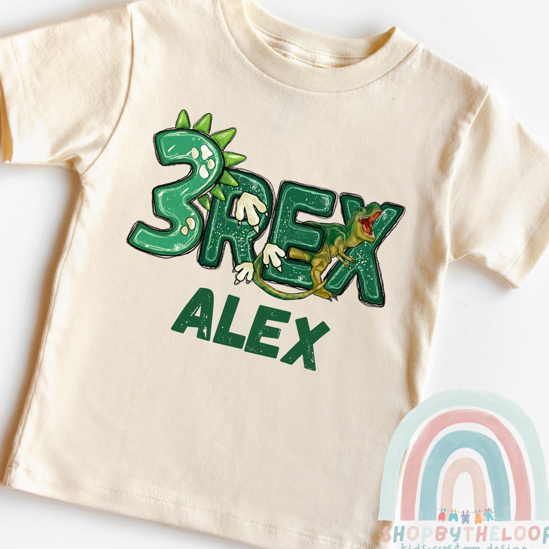 Personalized 3rex Dinosaur Birthday Shirt: Boys T-rex Party - Etsy