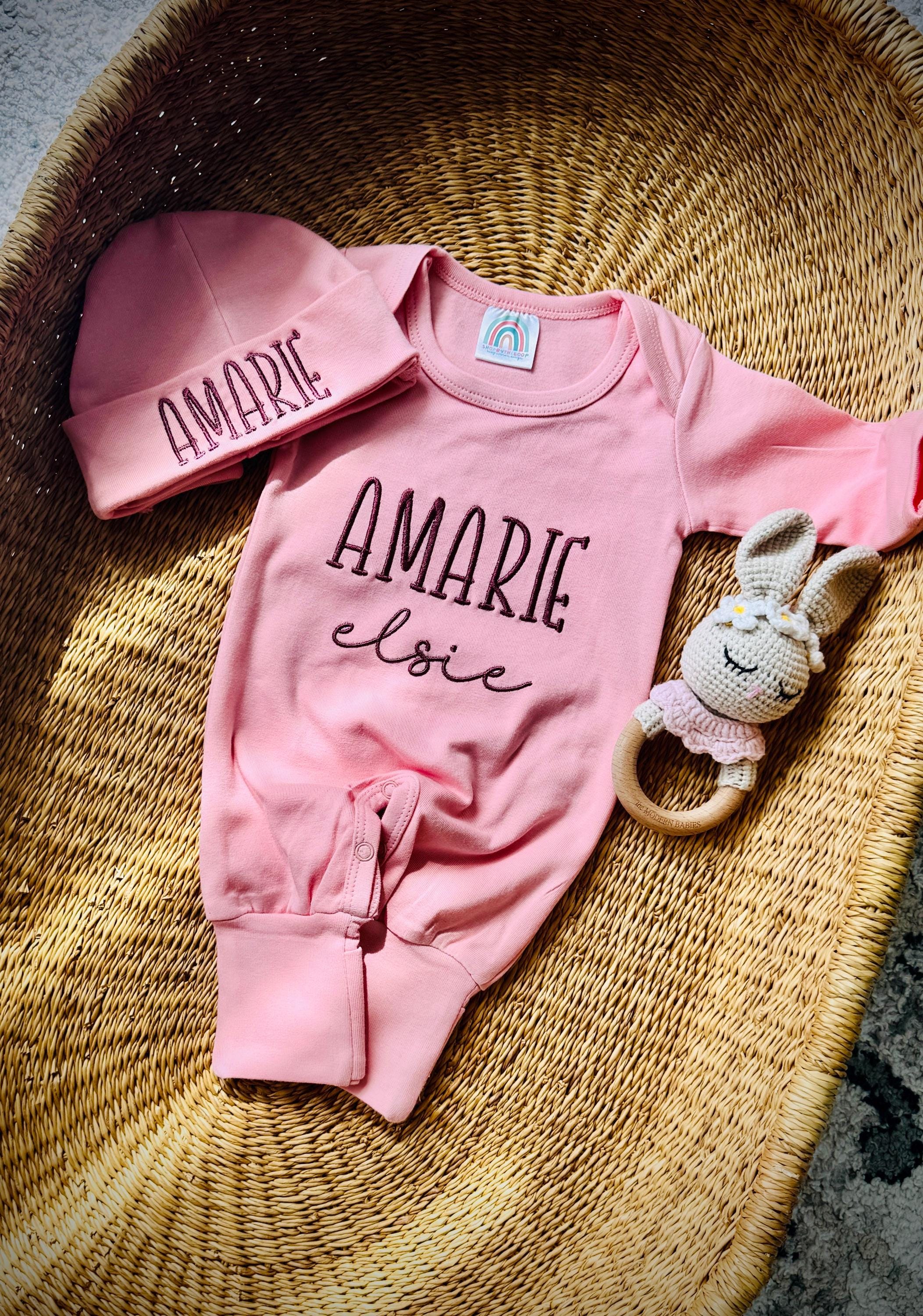 Custom Embroidered Baby Boy Romper Outfit- Newborn Coming Home Clothes ...
