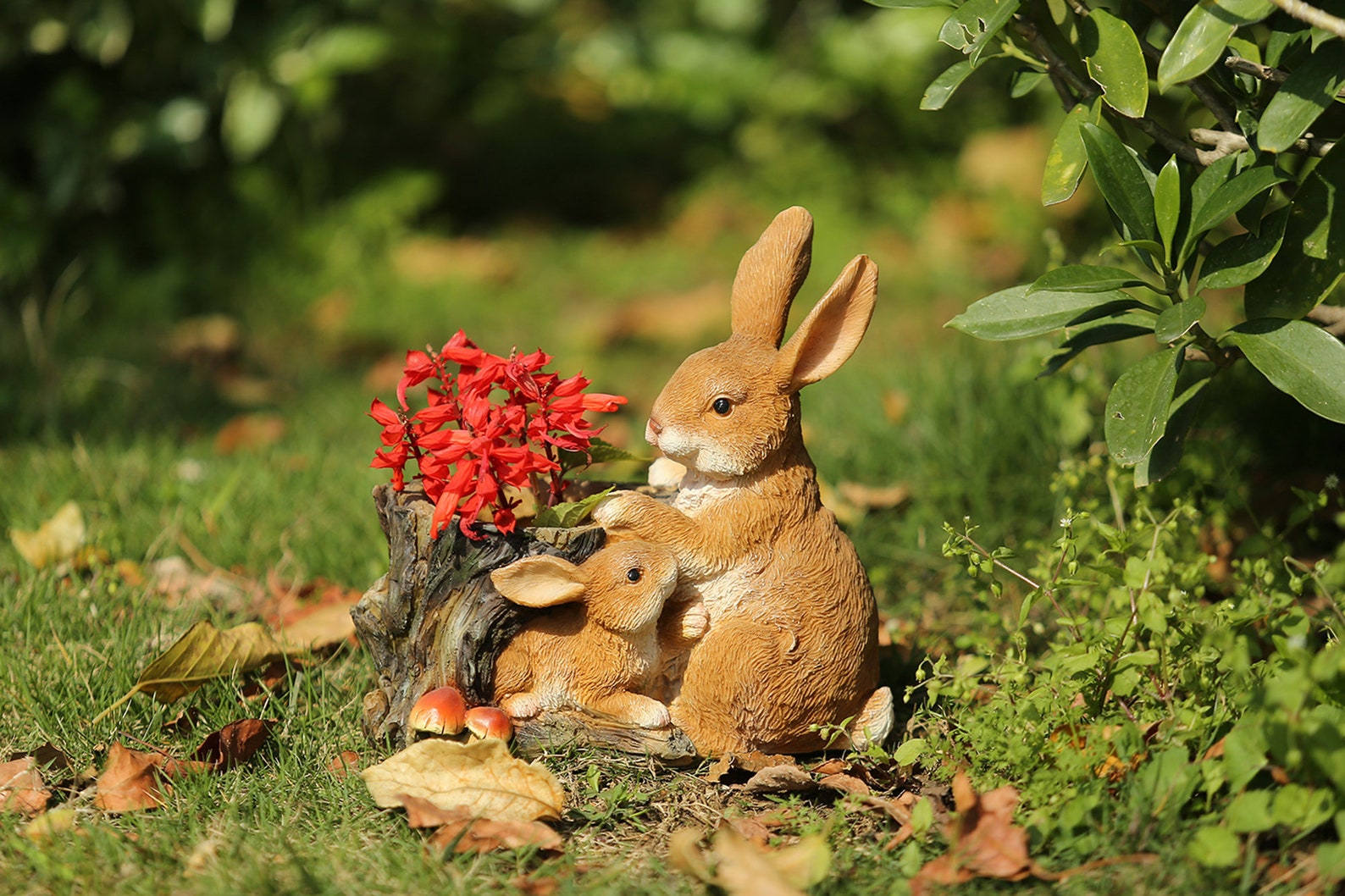 Polyresin,cute Bunny Planter Brown Rabbit,animals Flower Pot,flower ...