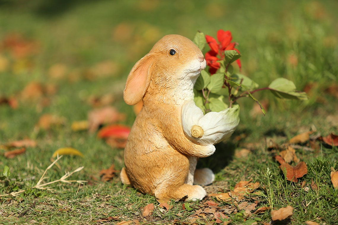 Polyresin,cute Bunny Planter Brown Rabbit,animals Flower Pot,flower ...