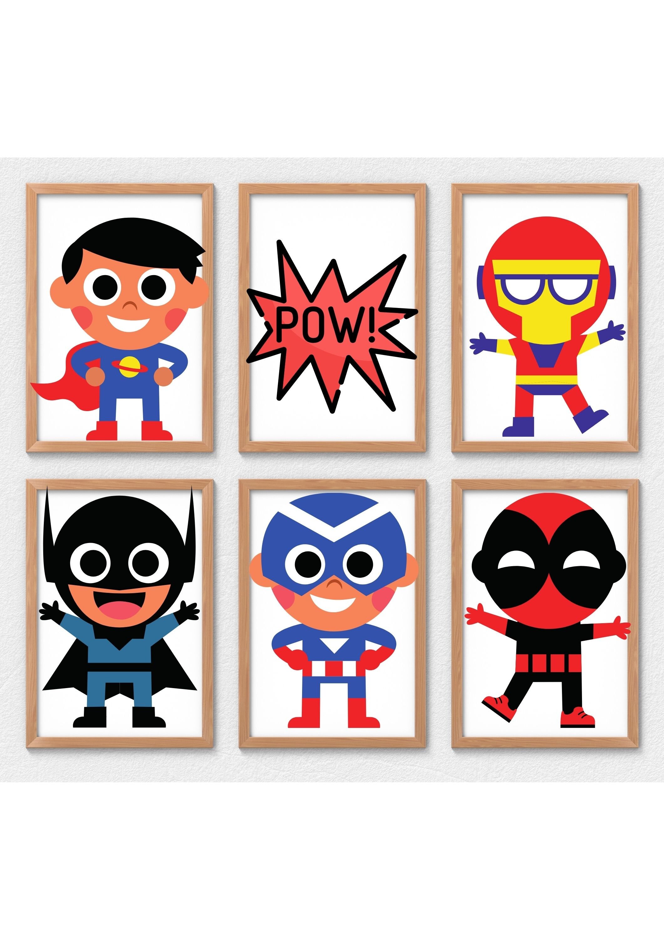 SUPERHERO WALL ART Superhero Prints Instant Download Superhero Bedroom ...