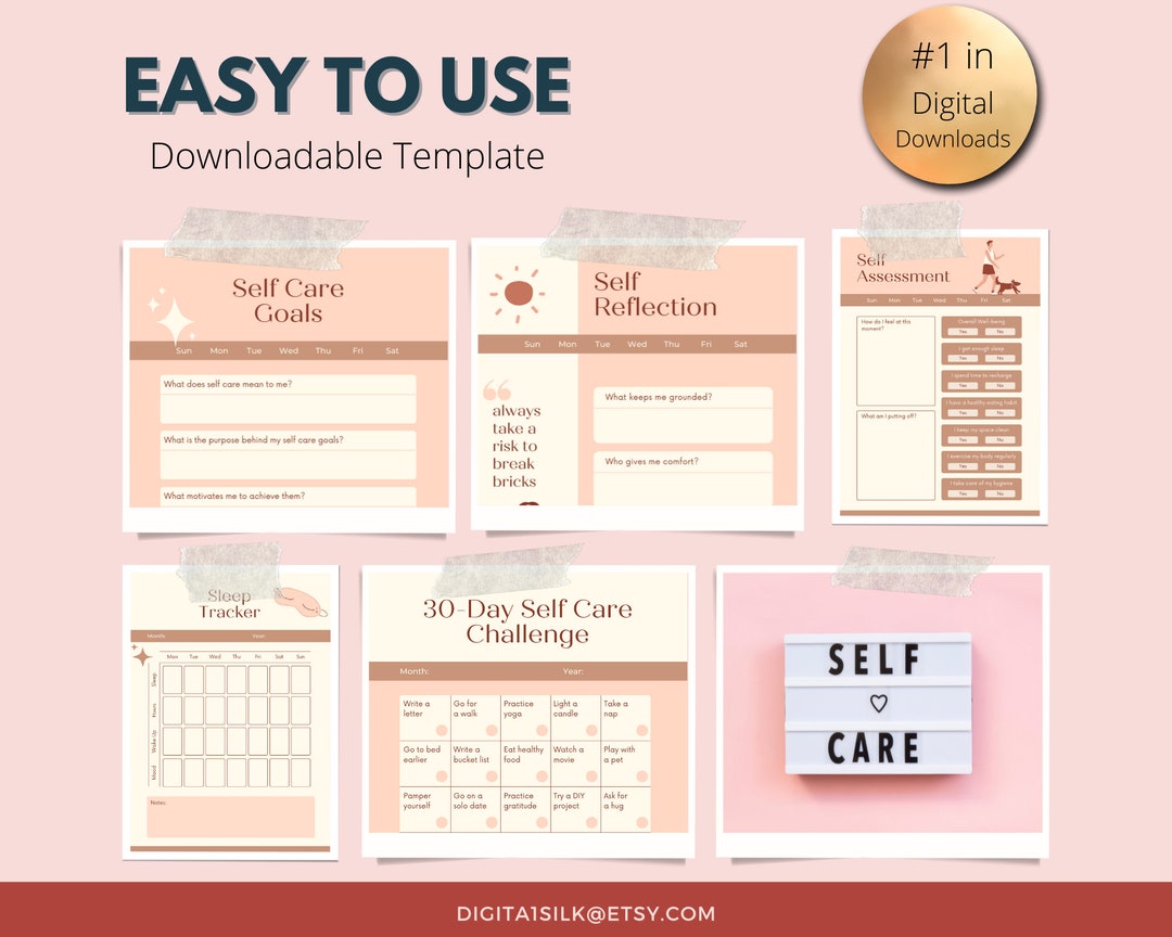 Self Care Checklist, Self-care Planner, Selfcare Journal Tracker ...