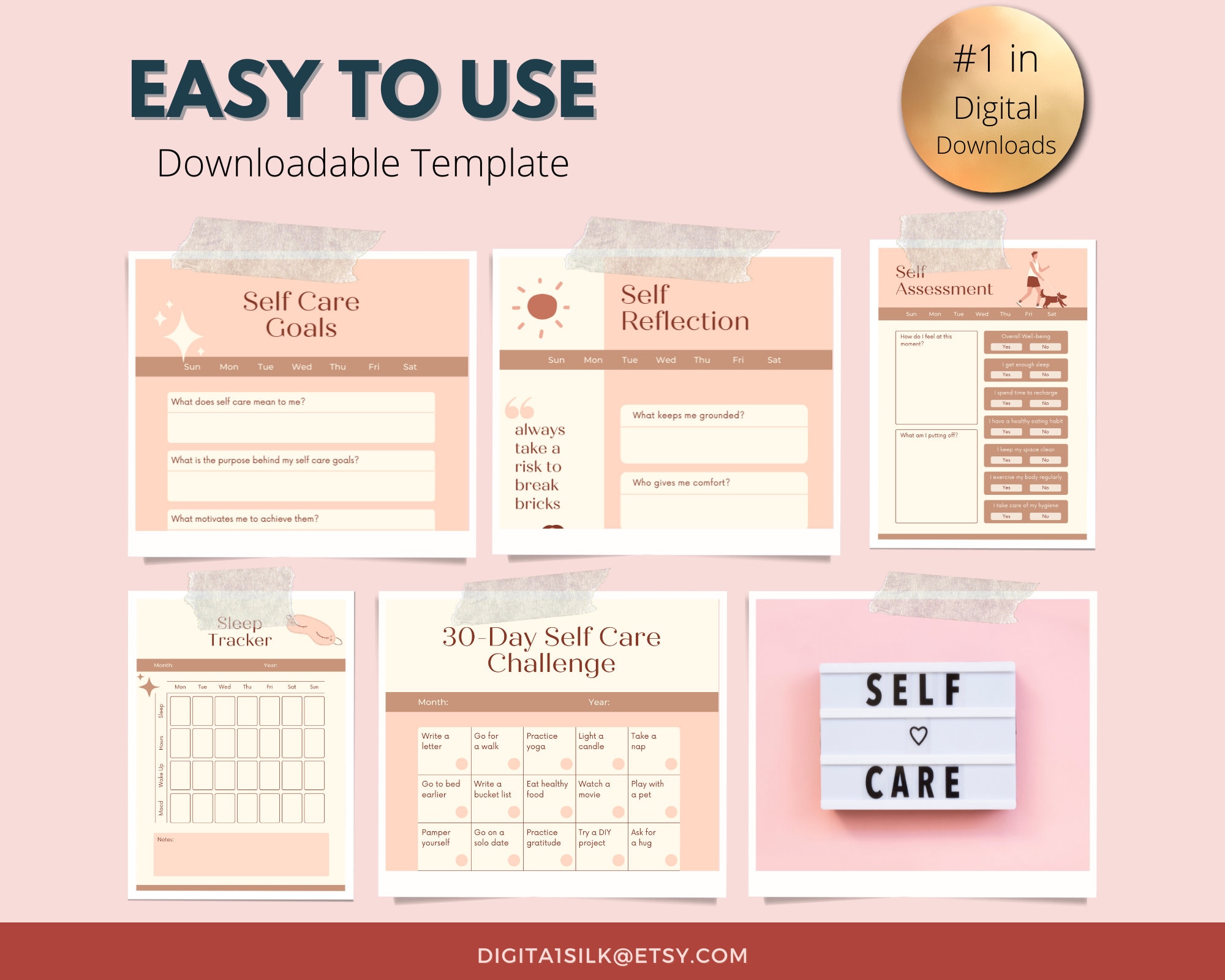 Paper Calendars & Planners Paper & Party Supplies Self care Assessment ...