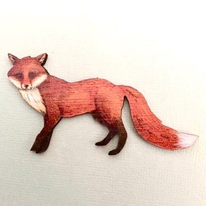 Fox Wood Brooch Wooden Red Fox Pin Animal Jewellery Accessory Laser Cut ...