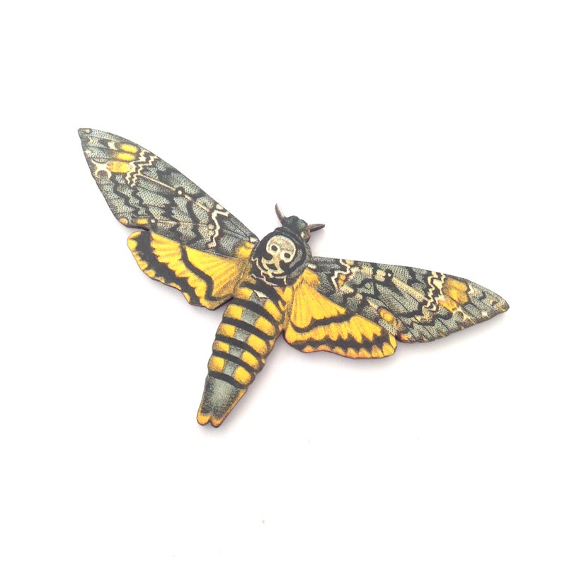 Death Head Moth Wooden Brooch Silence of the Lambs Pin Insect Jewellery ...