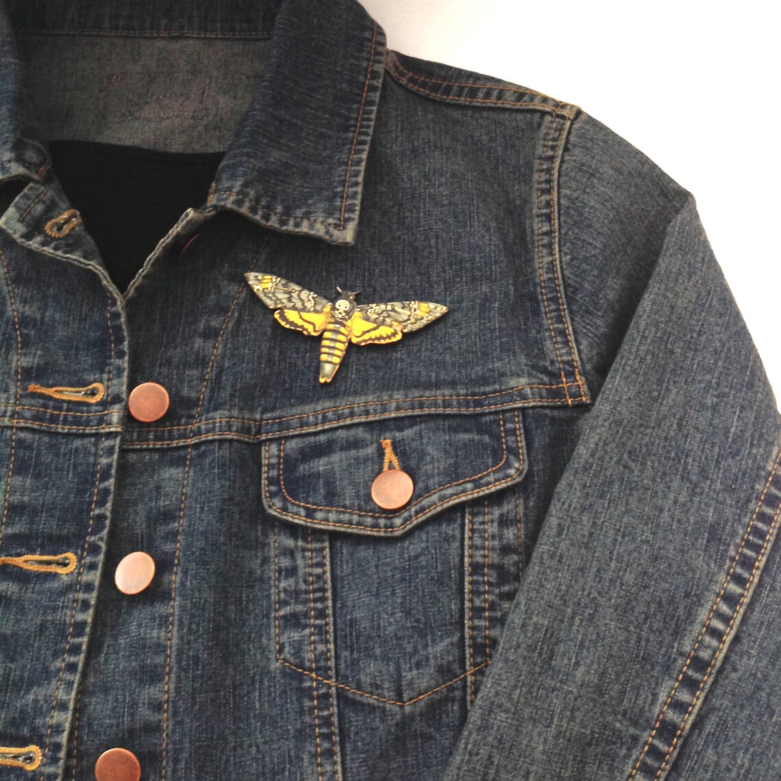 Death Head Moth Wooden Brooch Silence of the Lambs Pin Insect Jewellery ...