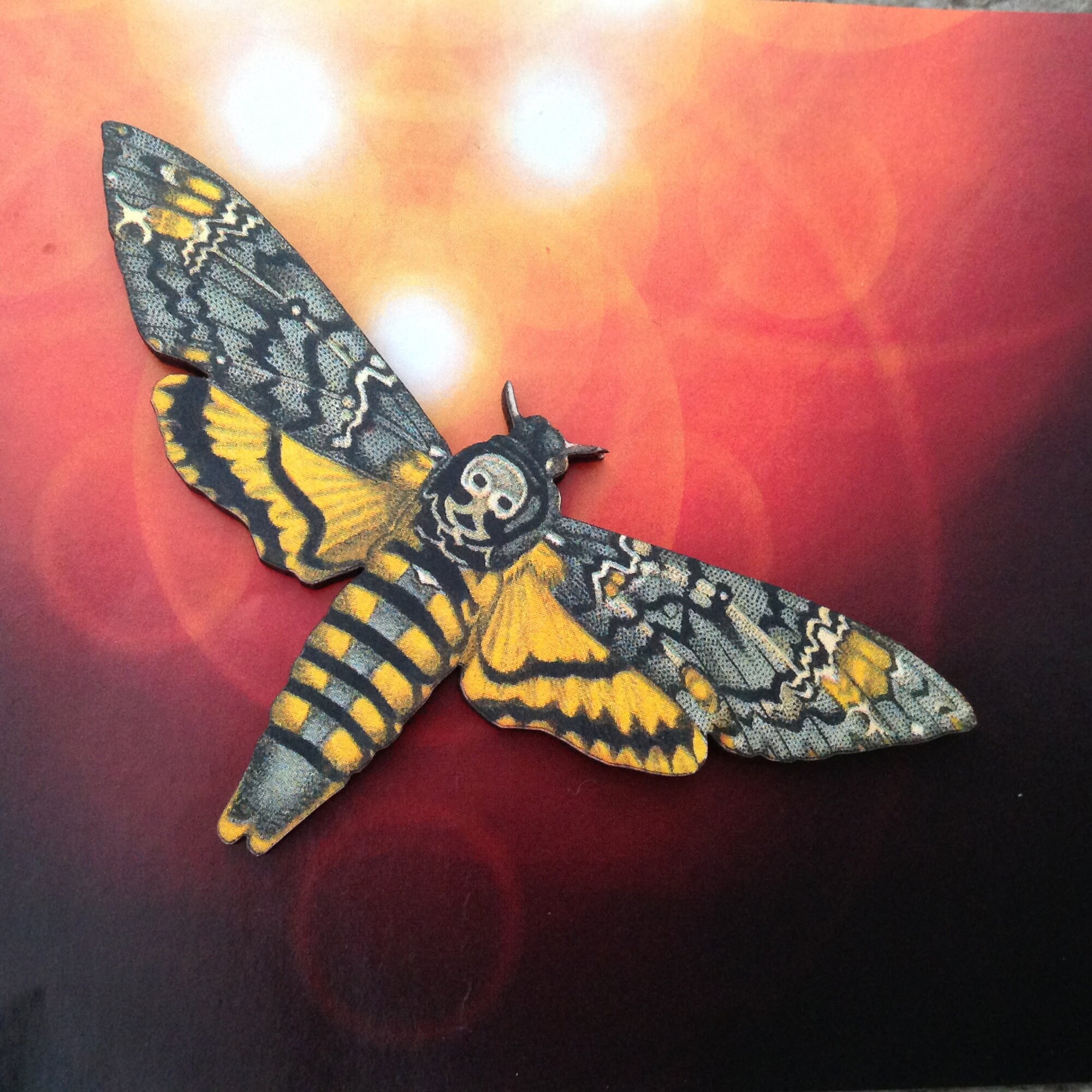 Death Head Moth Wooden Brooch Silence of the Lambs Pin Insect Jewellery ...