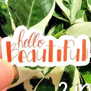 Hello Beautiful Sticker Waterproof Laminated Die Cut Rainbow - Etsy