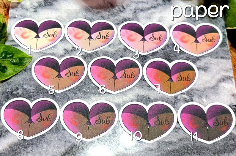Booty Sticker Set: Kinky Thicc Hearts (10 NSFW Vinyl Decals) - Etsy