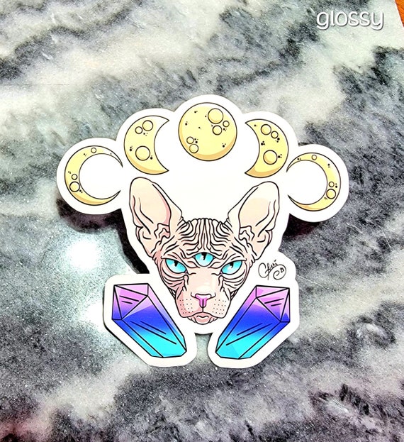 Sphinx Crystals Stickermoon Phase Witchy Aesthetic Sticker - Etsy