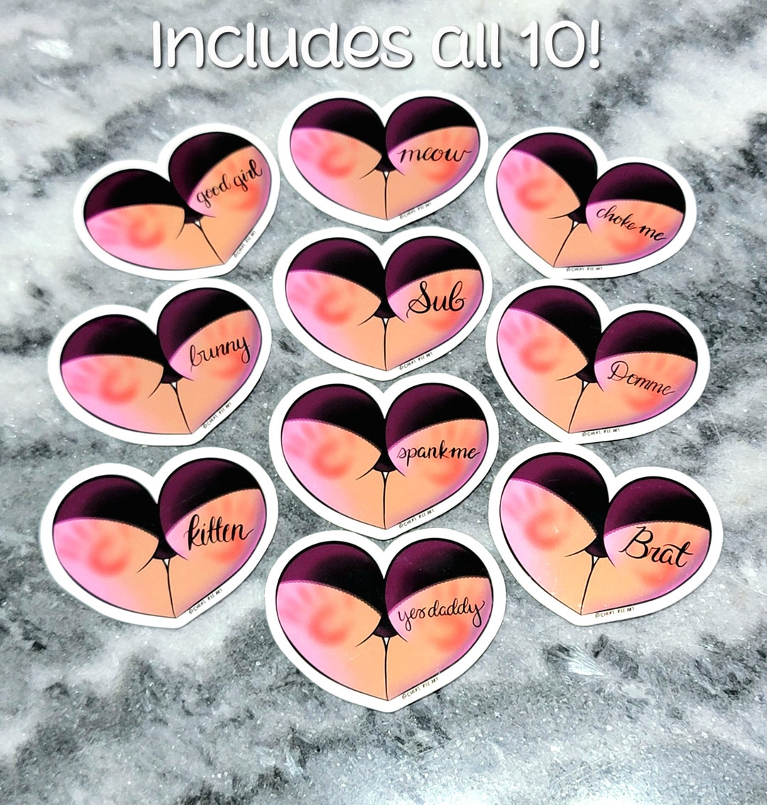 Booty Sticker Pack~ 10 Kinky Thicc Heart Butt With Tattoo Stickers ...