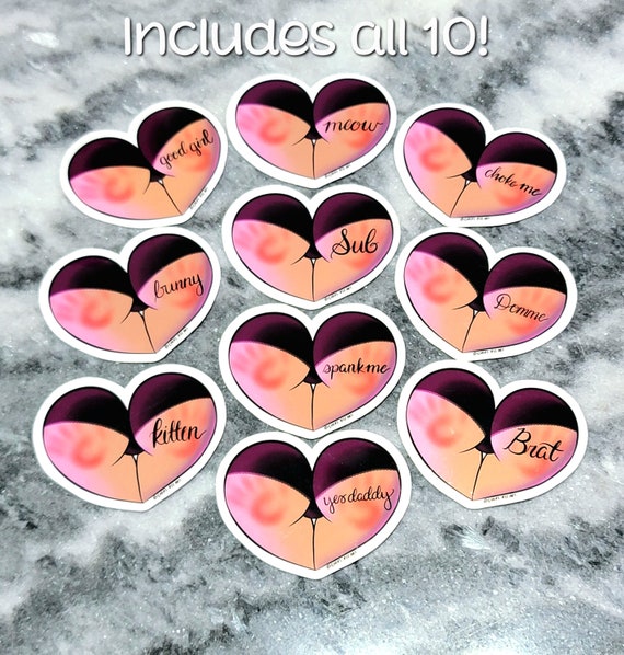 Booty Sticker Pack 10 Kinky Thicc Heart Butt With Tattoo - Etsy