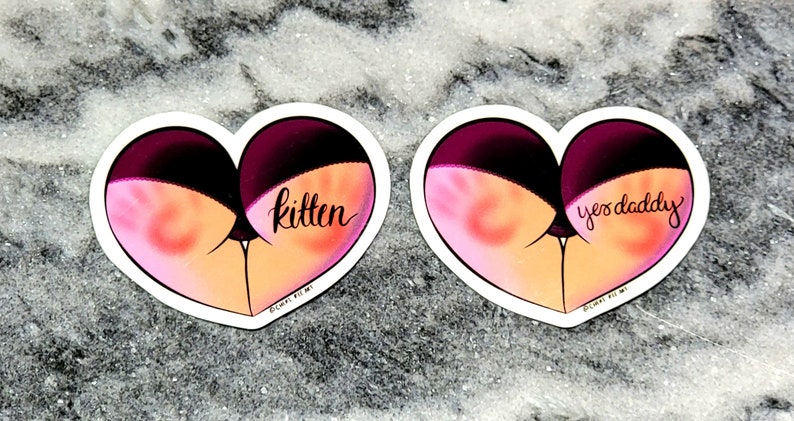Booty Sticker Pack 10 Kinky Thicc Heart Butt With Tattoo - Etsy