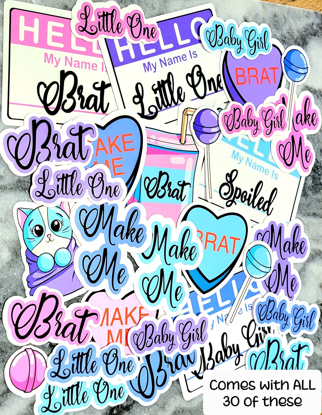 Brat Ddlg Stickers Pack Bdsm T 30 Kinky Nsfw Stickers Etsy