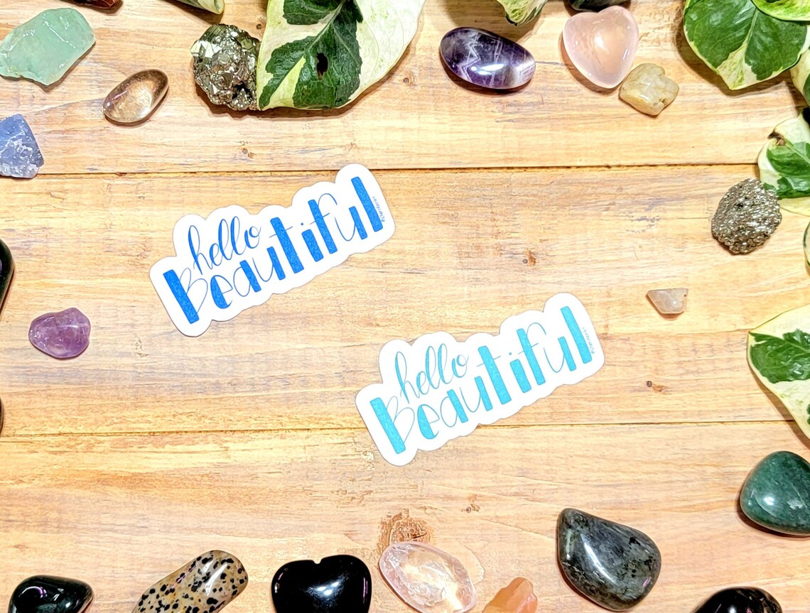 Hello Beautiful Sticker Waterproof Laminated Die Cut Rainbow - Etsy