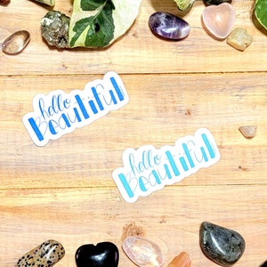 Hello Beautiful Sticker Waterproof Laminated Die Cut Rainbow - Etsy
