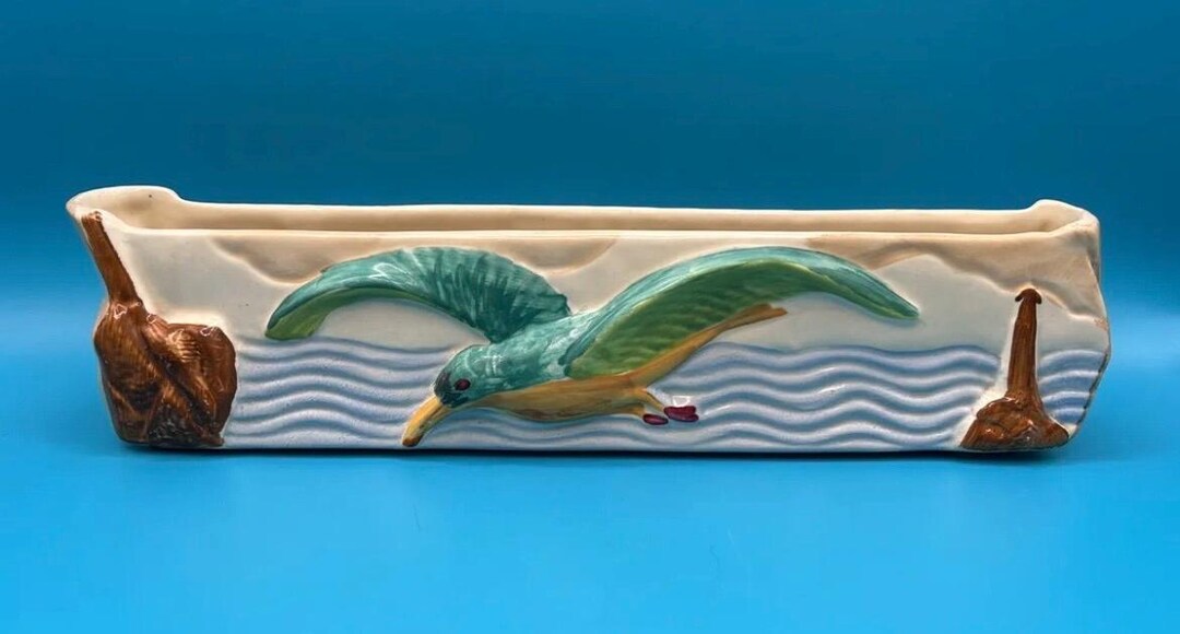 Art Deco Burleigh Ware Flower Trough With Seagull & Yacht Decoration - Etsy