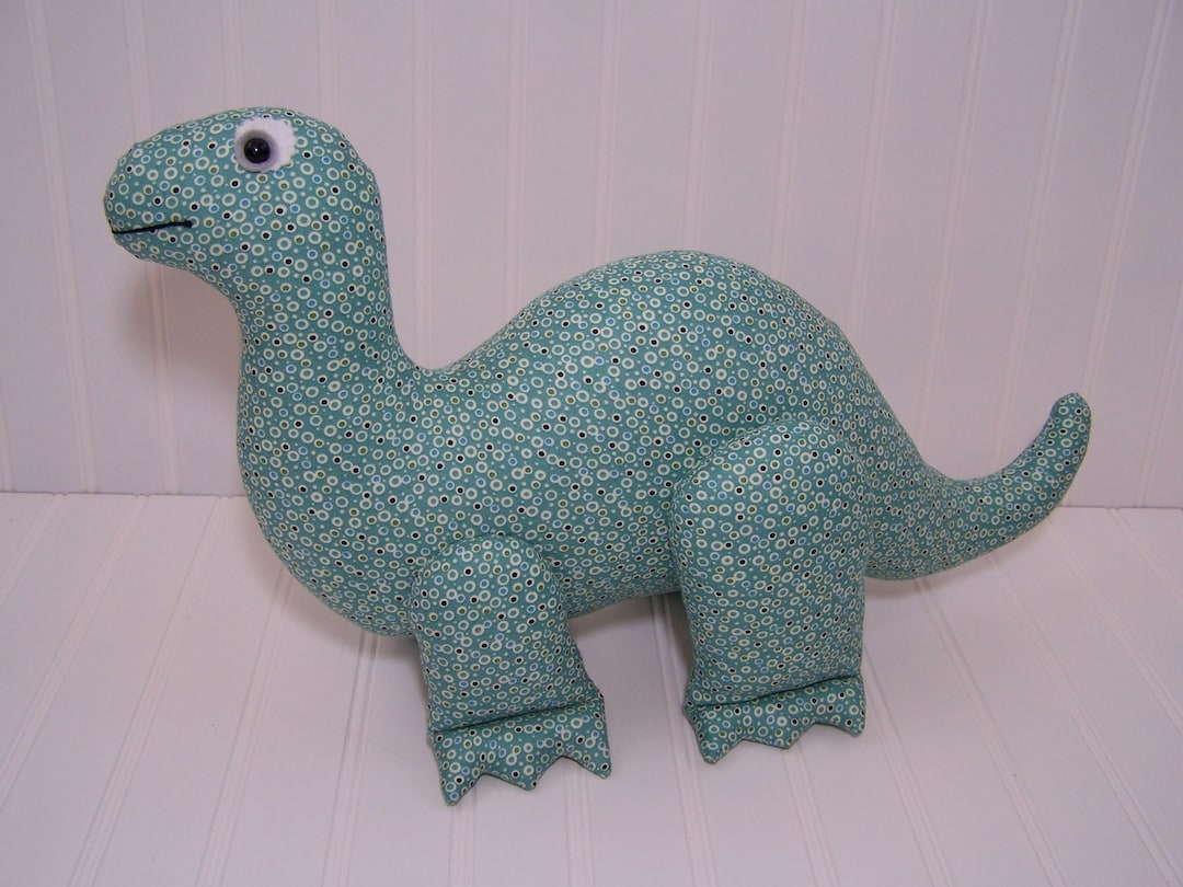 Teal Blue/green Brontosaurus Dinosaur 11" X 18" Stuffed Animal Plush ...