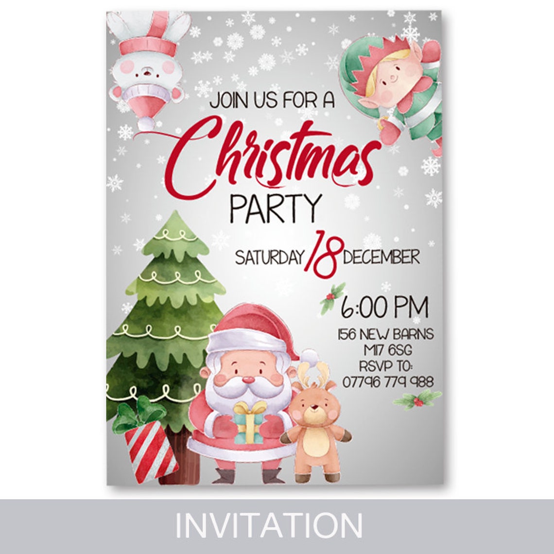 Editable Christmas Party Invite Christmas Birthday Party - Etsy