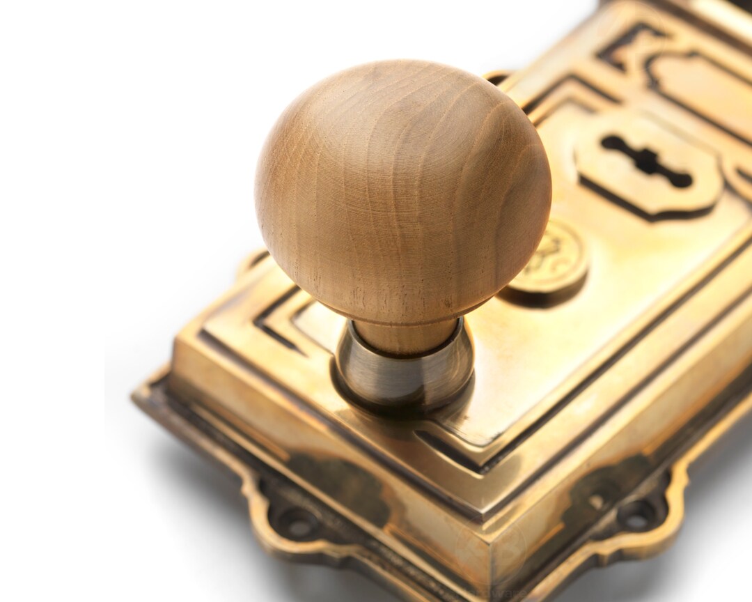 Aged Solid Brass Davenport Rim Lock Teak Wood Antique Bun Wood Door ...