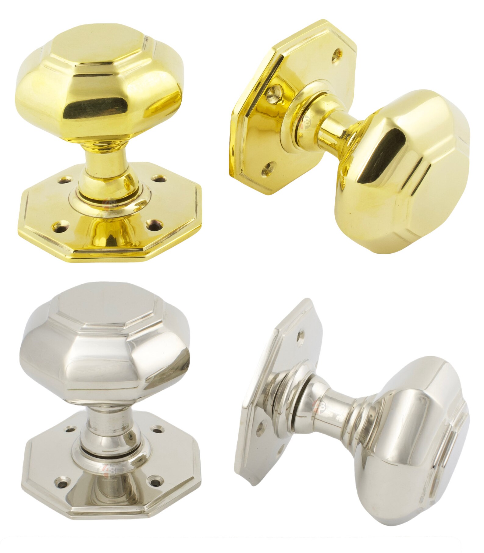 Polished Nickel Octagonal Door Knob Mortice Pair 70mm Unsprung | Etsy