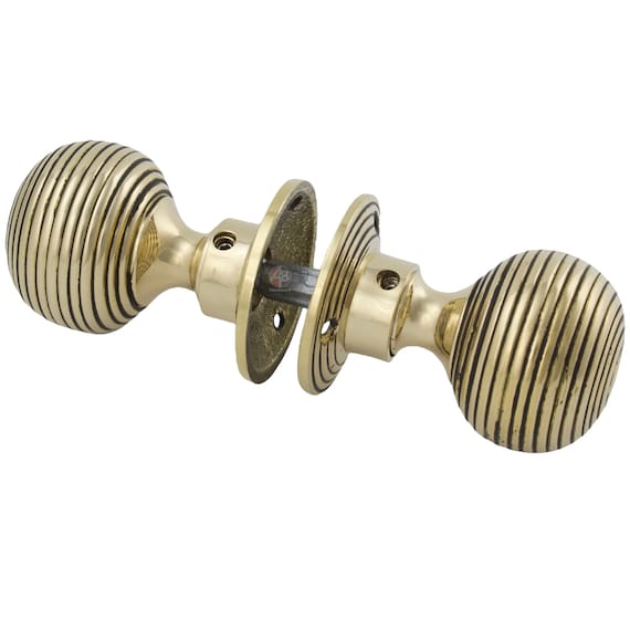 Solid Brass Beehive Style Door Knob Pair Unlacquered New Knobs - Etsy UK