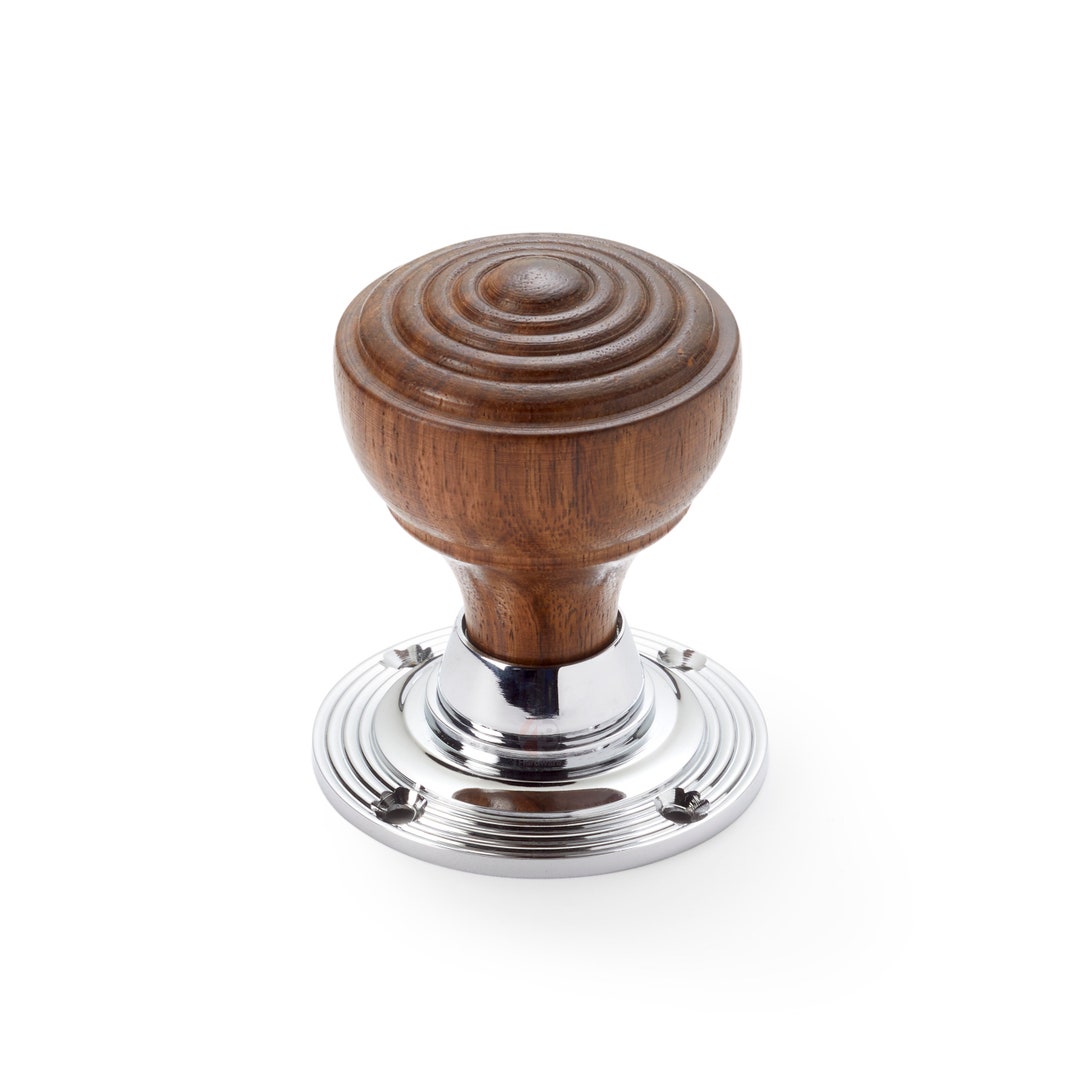 Rosewood Polished Chrome Ringed Door Knob Pair Rim Mortice Knobs Pairs ...